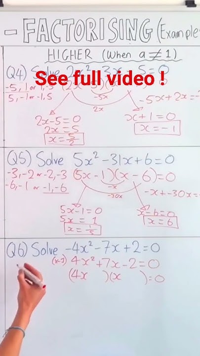 Solving Quadratics by Factorising (Example 6) - YouTube