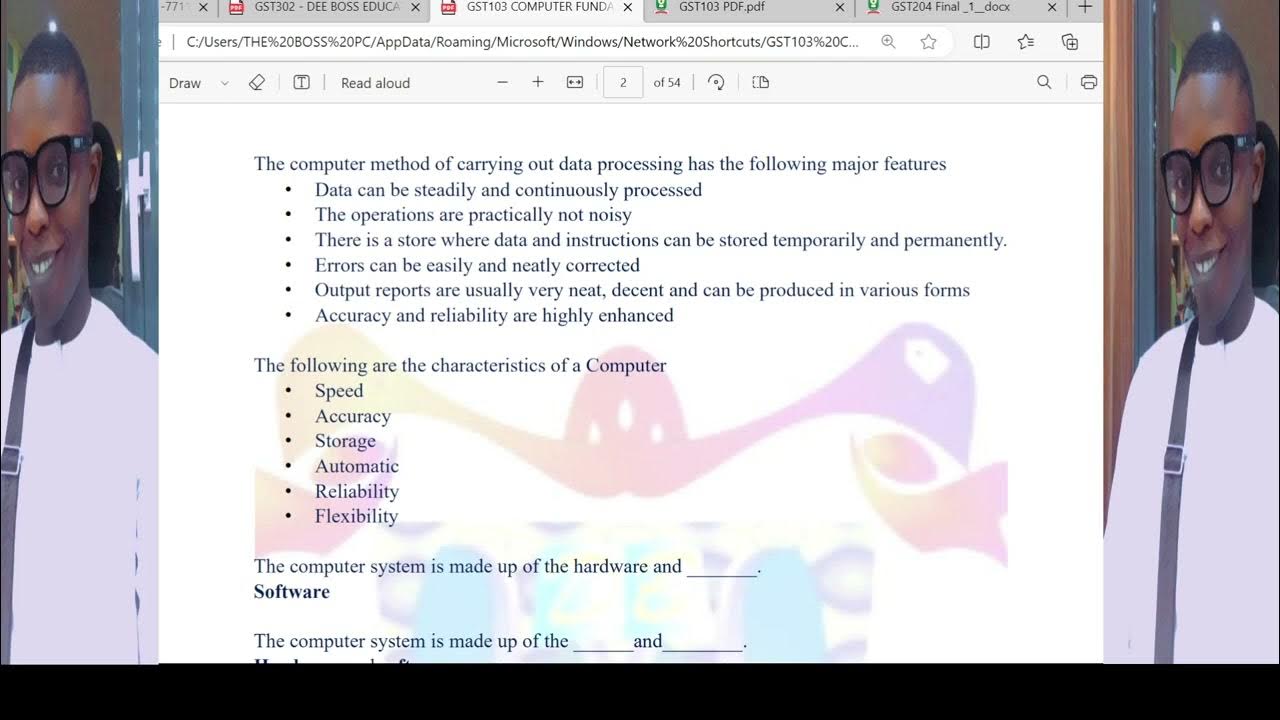 BASIC CONCEPTS OF COMPUTER SUMMARY {( COMPUTER FUNDAMENTALS GST103 ...