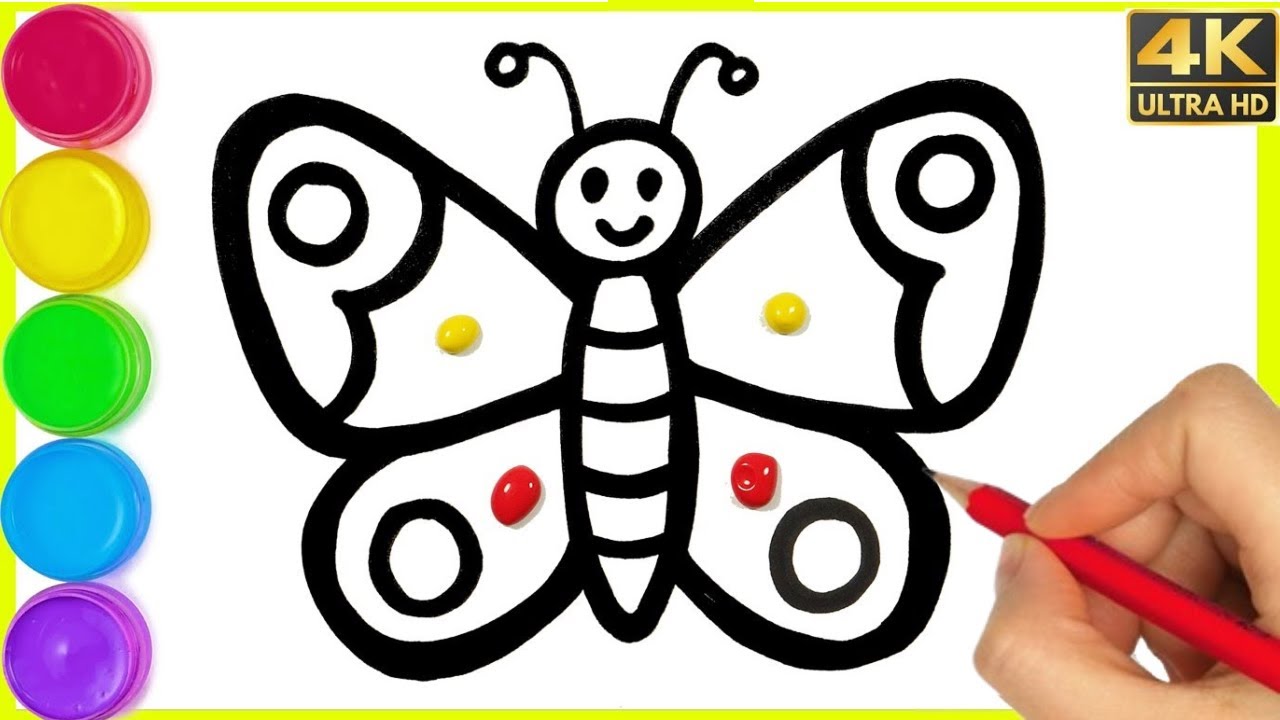 Rainbow Butterfly🌈🦋Drawing, Painting, Coloring For Kids And Toddlers ...