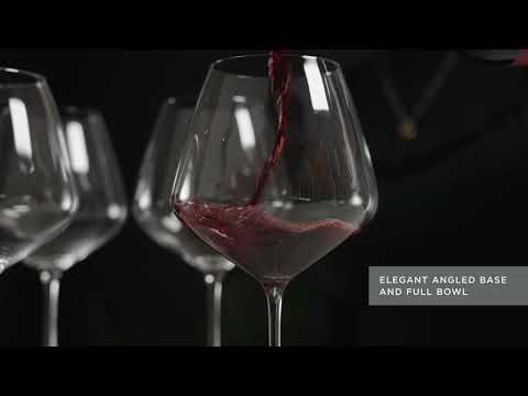 Reserve Inez Crystal Burgundy Glasses Set of 4 by Viski