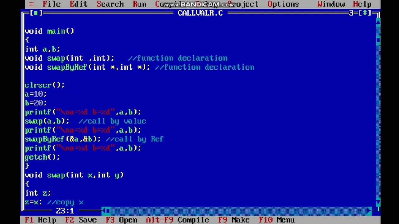 Callbyvalue And Callbyreference In Clanguage Youtube