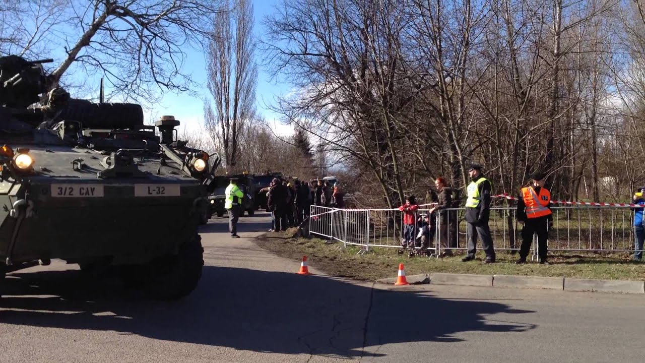 U.S Army Convoy Entering Czech Military Base In Prague (Dragon Ride ...
