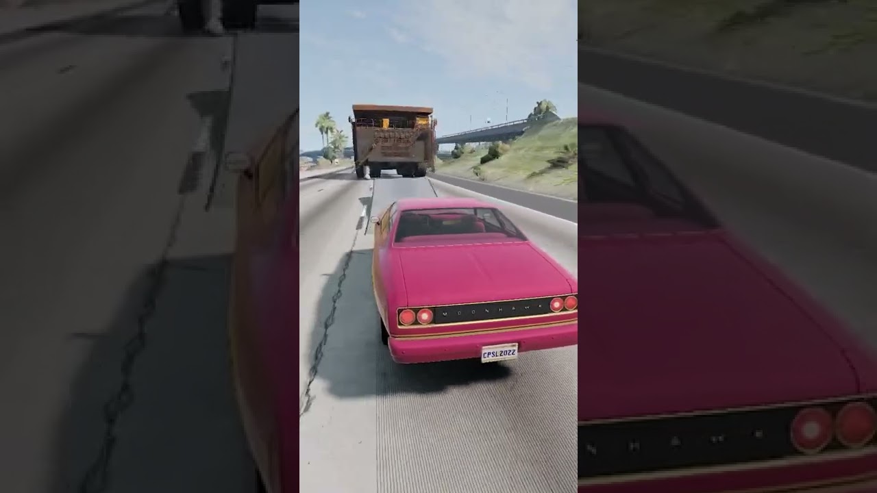 Pink Pimp Car vs Big Mining Truck №1568 #shorts #gaming #beamngdrive ...