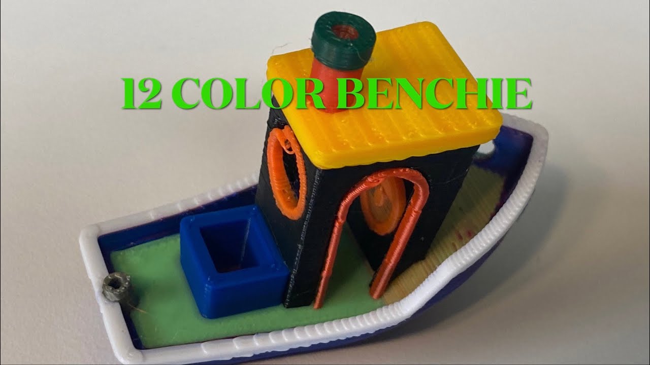 Printing a 12 color Benchie in using ToolChamger and ERCF MMU - YouTube