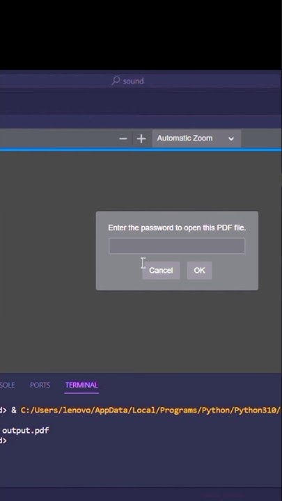 🔒 PASWORD PROTECTED PDF USING PYTHON 🤯 🔒 #programming - YouTube