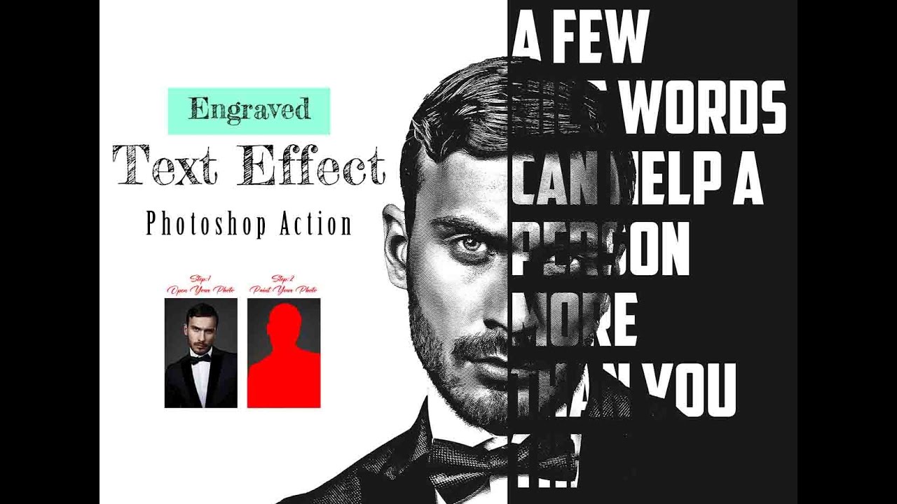 Engraved Text Effect Photoshop Action - YouTube