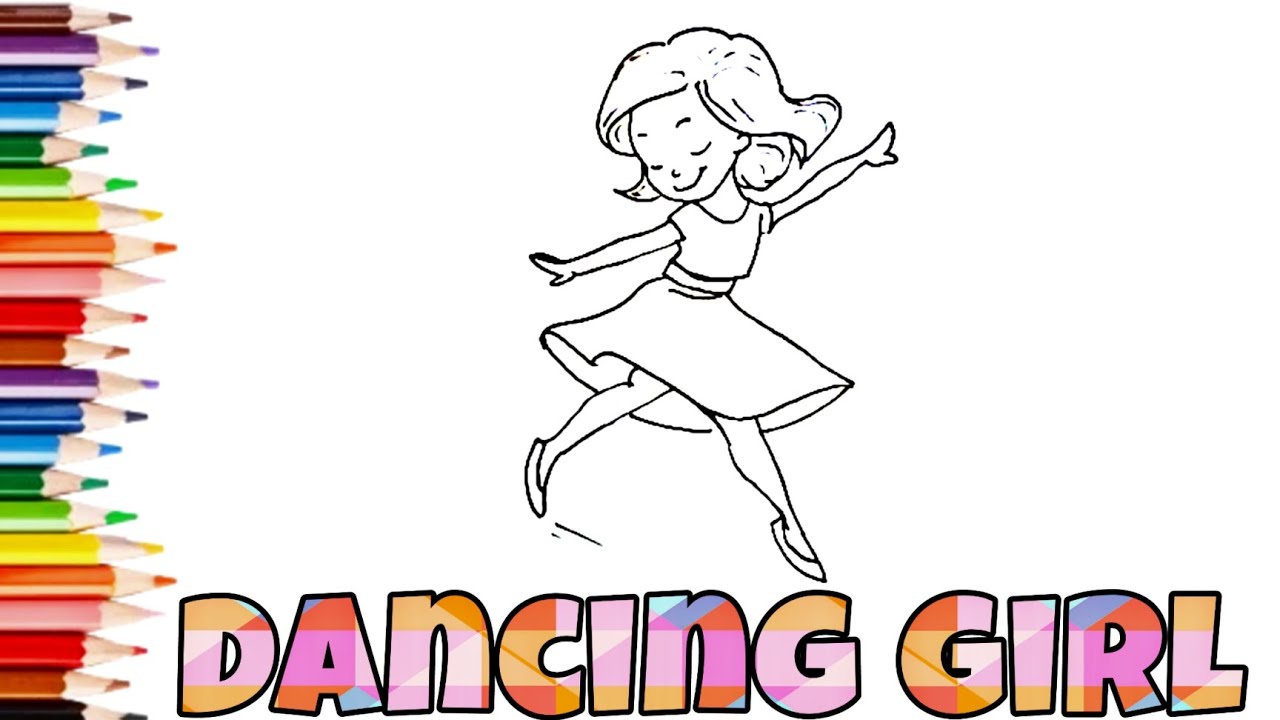 Draw a Dancing Girl | Easy Drawing #drawing #dance #kidsart - YouTube