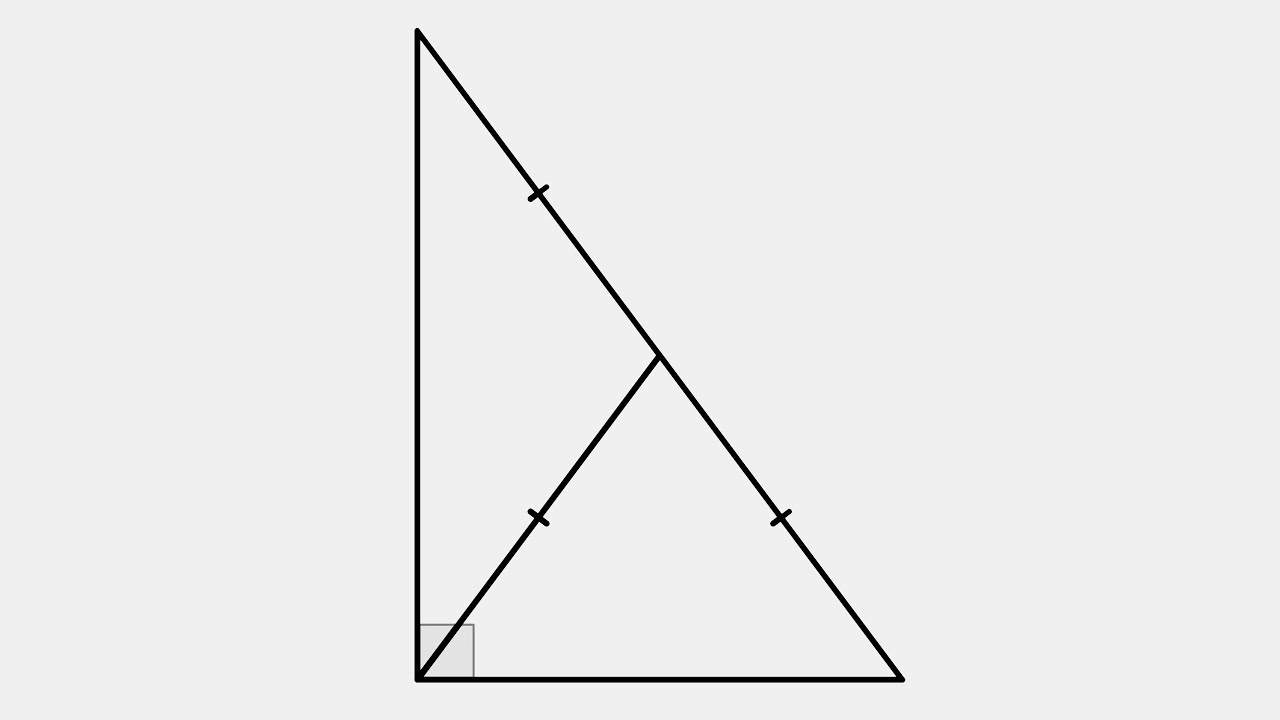 Медиана в прямоугольном треугольнике - YouTube