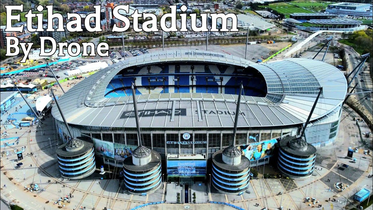 Etihad Stadium by Drone 4K - Manchester City Football Club Stadium ...