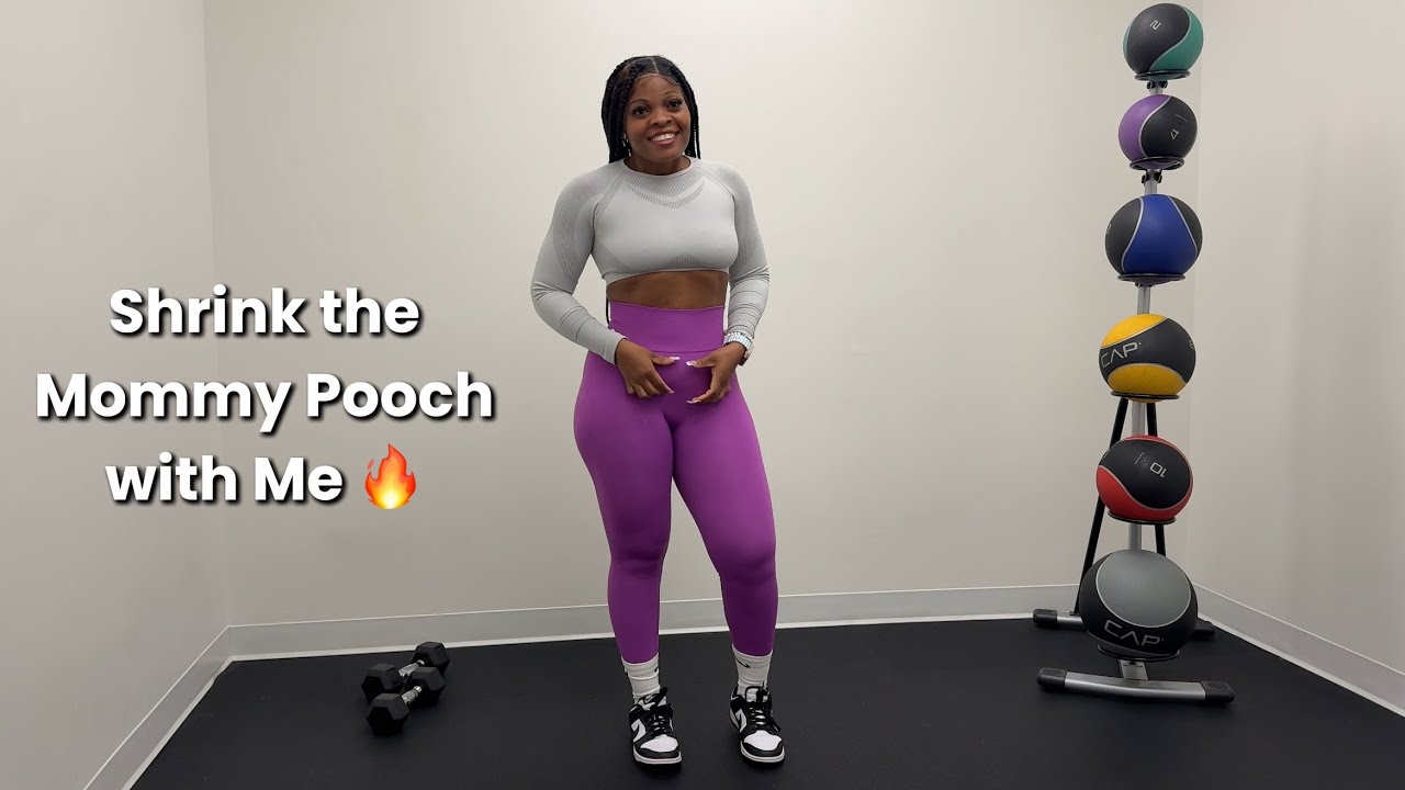 SHRINK THE MOMMY POUCH 🔥 FULL HOME WORKOUT - YouTube