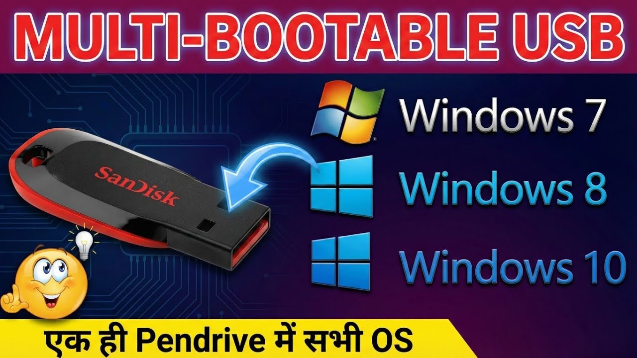 Ek Pendrive Me 3 Windows Kaise Dale || How To Multi bootable Pendrive ...
