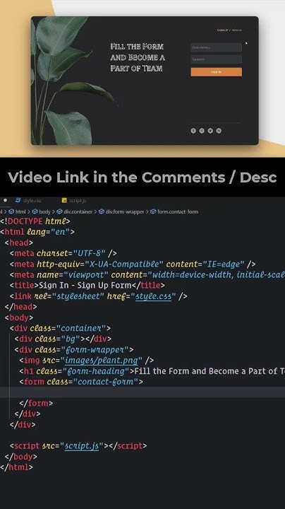 How To Create Sign Up Form With Html Css And Javascript Shorts Youtube 3108