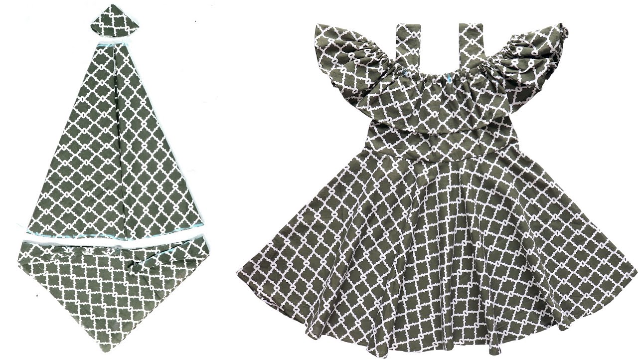 Neck Frill Straps Baby Frock Cutting and Stitching Tutorial | Baby ...