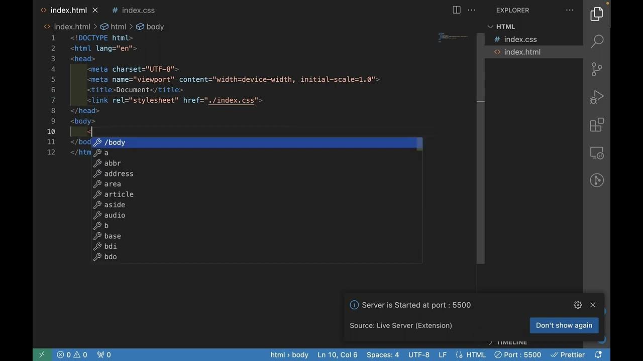 Подключение index.css и index.js в index.html - YouTube