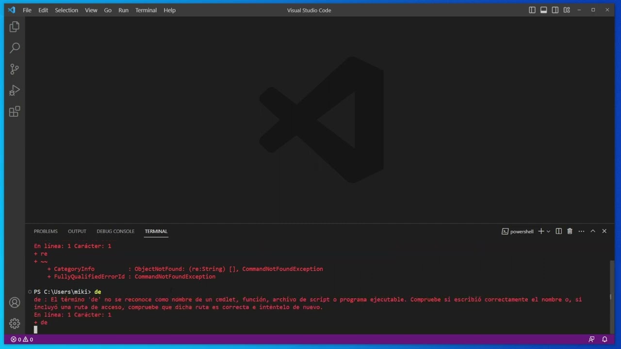 Como LIMPIAR La TERMINAL De VISUAL STUDIO CODE YouTube Como LIMPIAR La TERMINAL De VISUAL STUDIO CODE YouTube