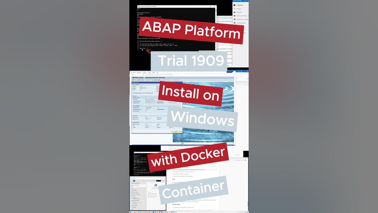 Install ABAP Platform Trial 1909 - on Windows with Docker Container [english] #abap #trial - YouTube