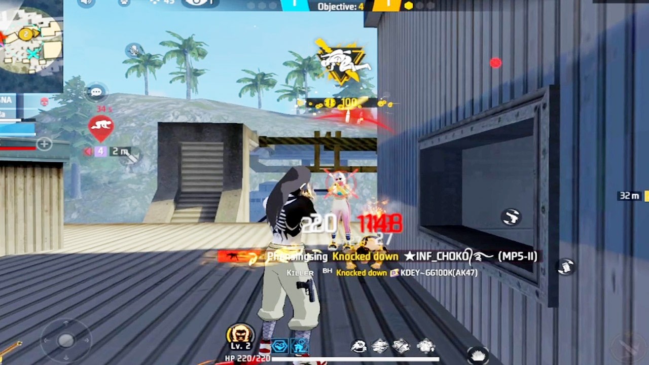 In this team there are two Vs two \ fight with free fire max Game \ # ...
