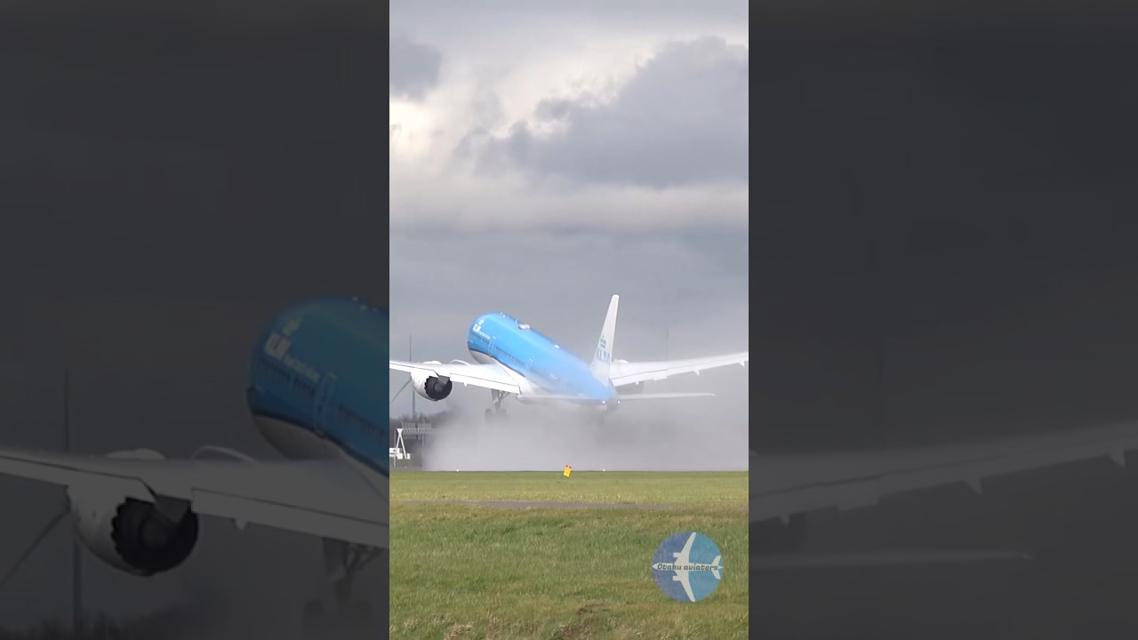 Soaking Wet Boeing 787 Takeoff - YouTube