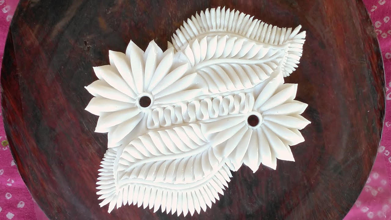 Nokshi pitha easy design / ful pitha recepi / Momtaz's hand work - YouTube