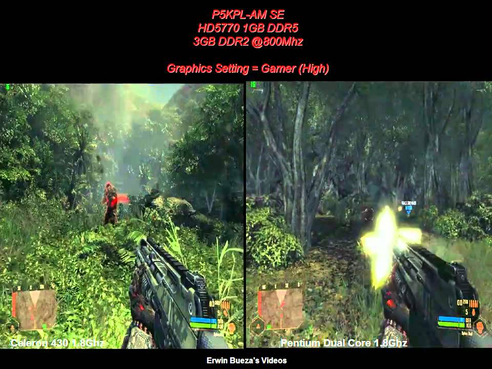 Single core vs Dual core - Crysis Warhead - YouTube