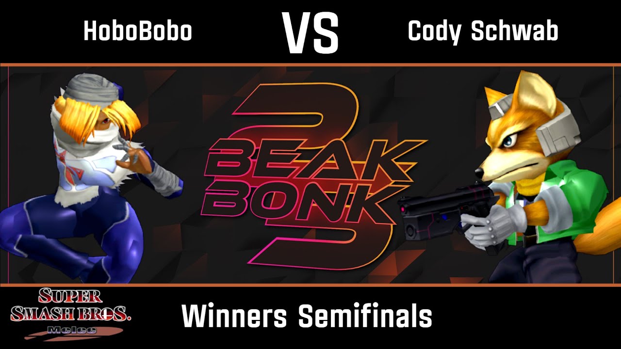HoboBobo (Sheik) vs Cody Schwab (Fox) - Melee Winners Semifinals - Beak ...