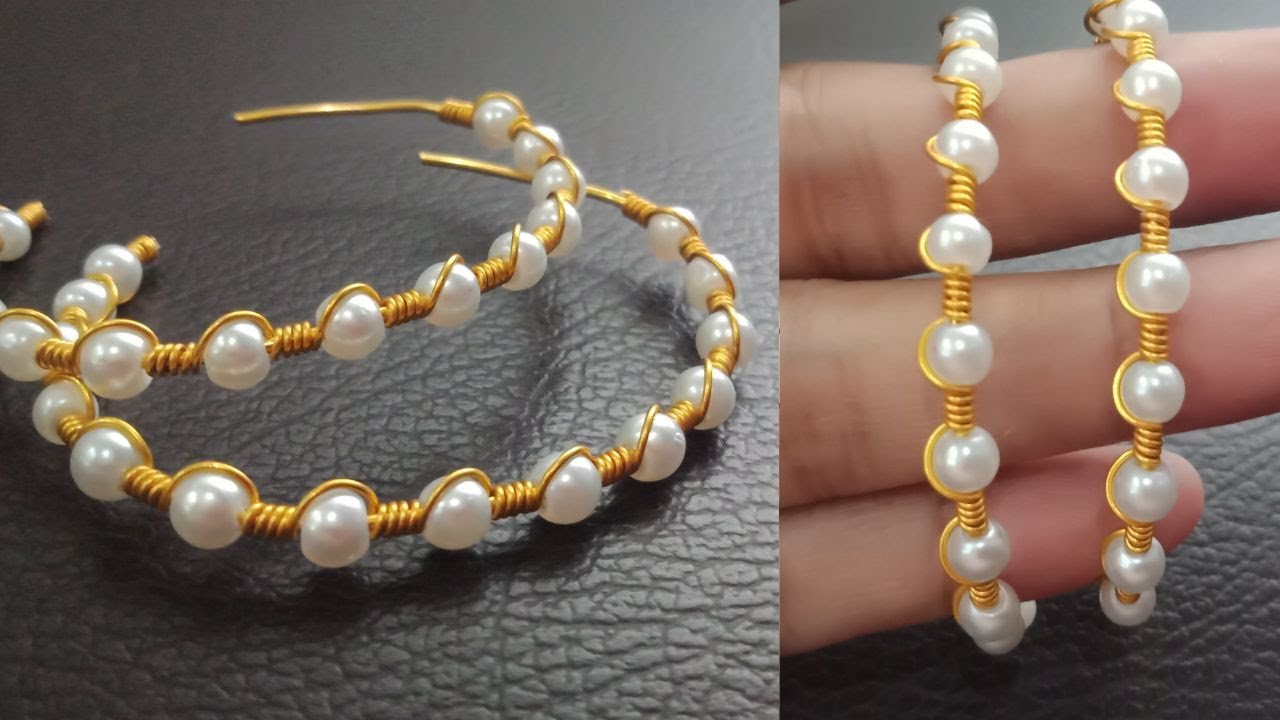 TUTORIAL ANTING MUTIARA / VERY SIMPLE EARRINGS / DIY EARRINGS WIRE / EASY EARRINGS FOR BEGINER ...