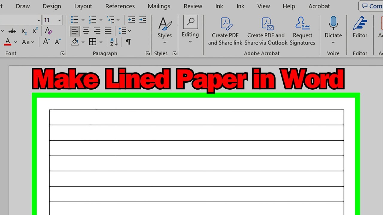 How to Make Lined Paper in Word 2007 - make lined paper template in ms ...