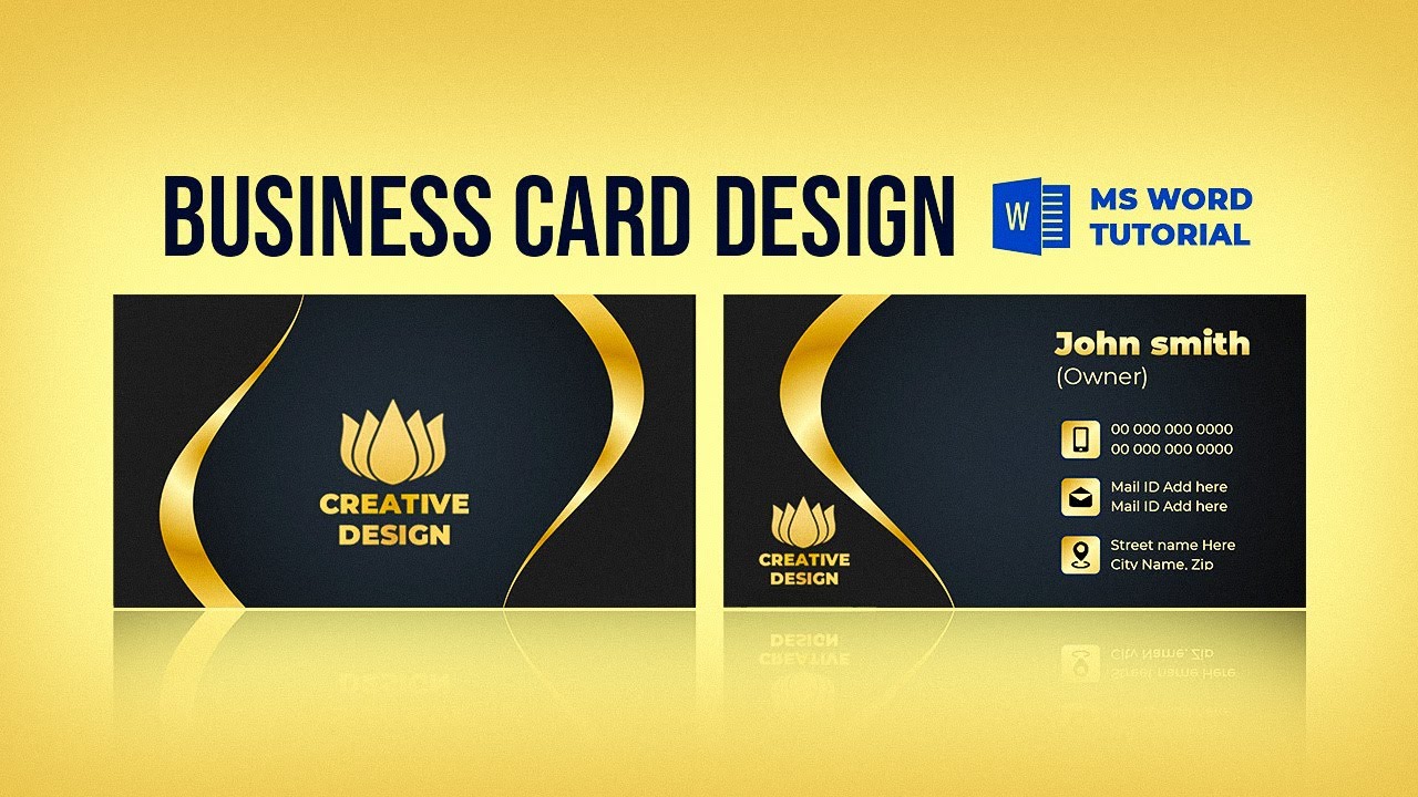How to Make Business Card in MS Word | Visiting Card Design Tutorial in ...