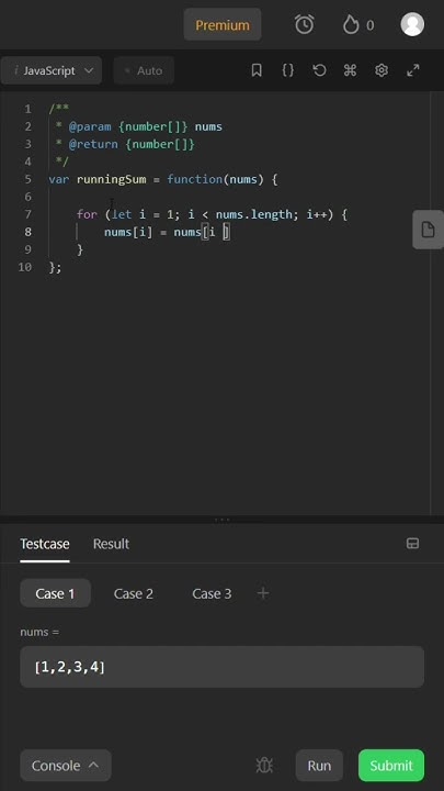 1480 Running Sum Of 1d Array Leetcode Easy Javascript Leetcode 5046