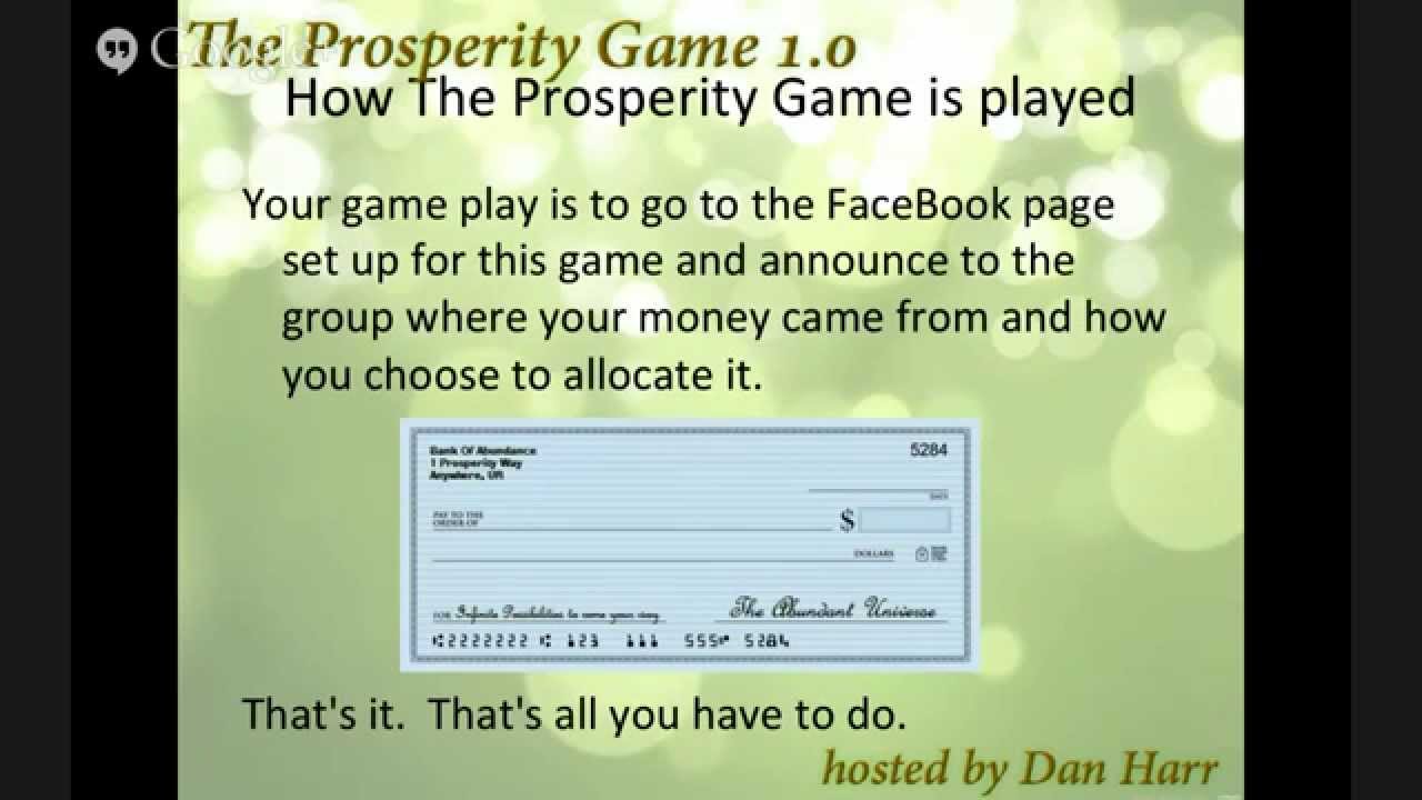The Prosperity Game Webinar - YouTube
