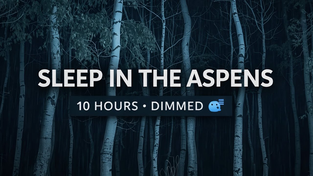 10 Hours SLEEP IN THE ASPENS 🌳 Heavy Rain Sounds - Dimmed Visual for ...
