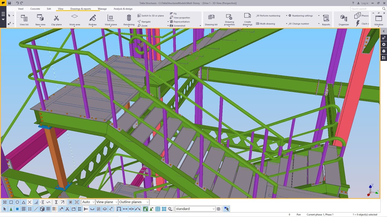 Commercial High Rise Steel Building | Tekla Structures - YouTube