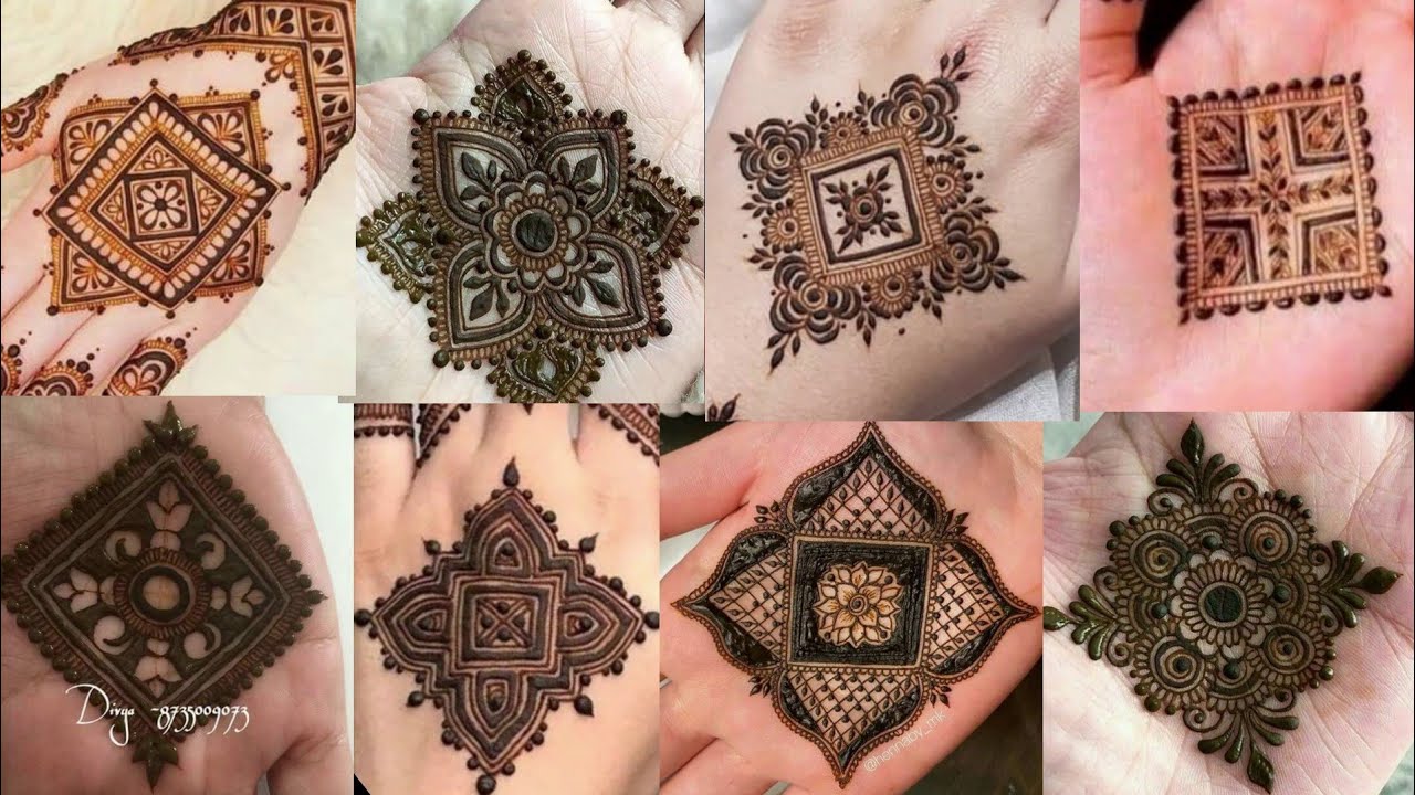 Square Tikki Mehndi Design😍| Simple Tikki Mehndi Design - YouTube