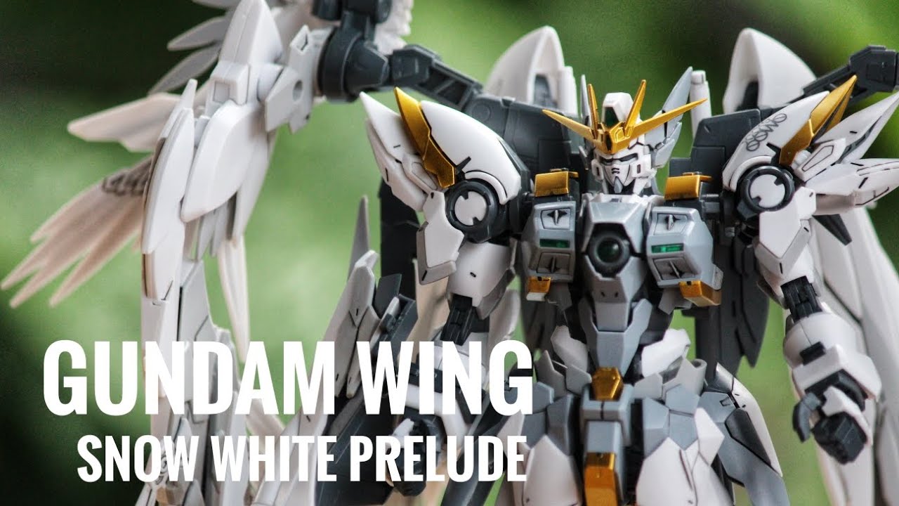 รีวิว MG1/100 Gundam wing snow white prelude [MJH] - YouTube