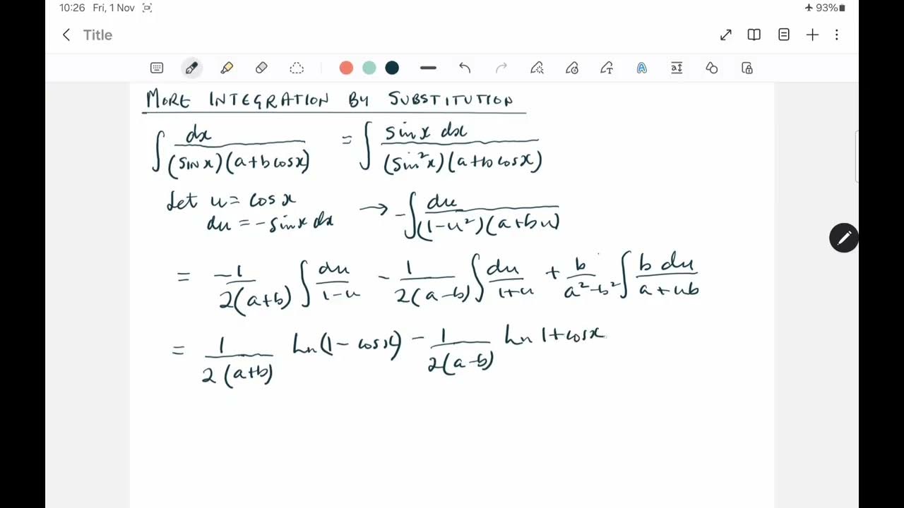 MORE INTEGRATION BY SUBSTITUTION - YouTube