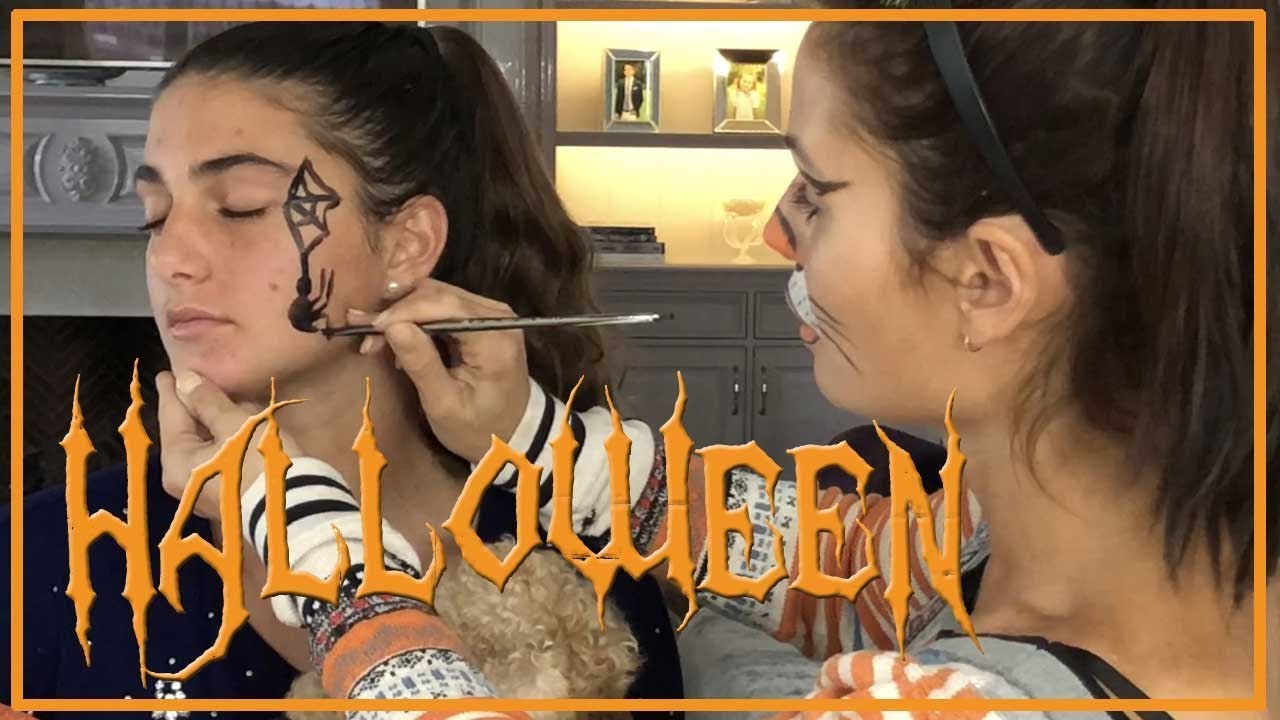 Simple Spider Web With Spider Face Painting For Halloween | How To In ...