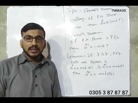 Define Lemma of Fermat's little Theorem in Number Theory in Urdu ...