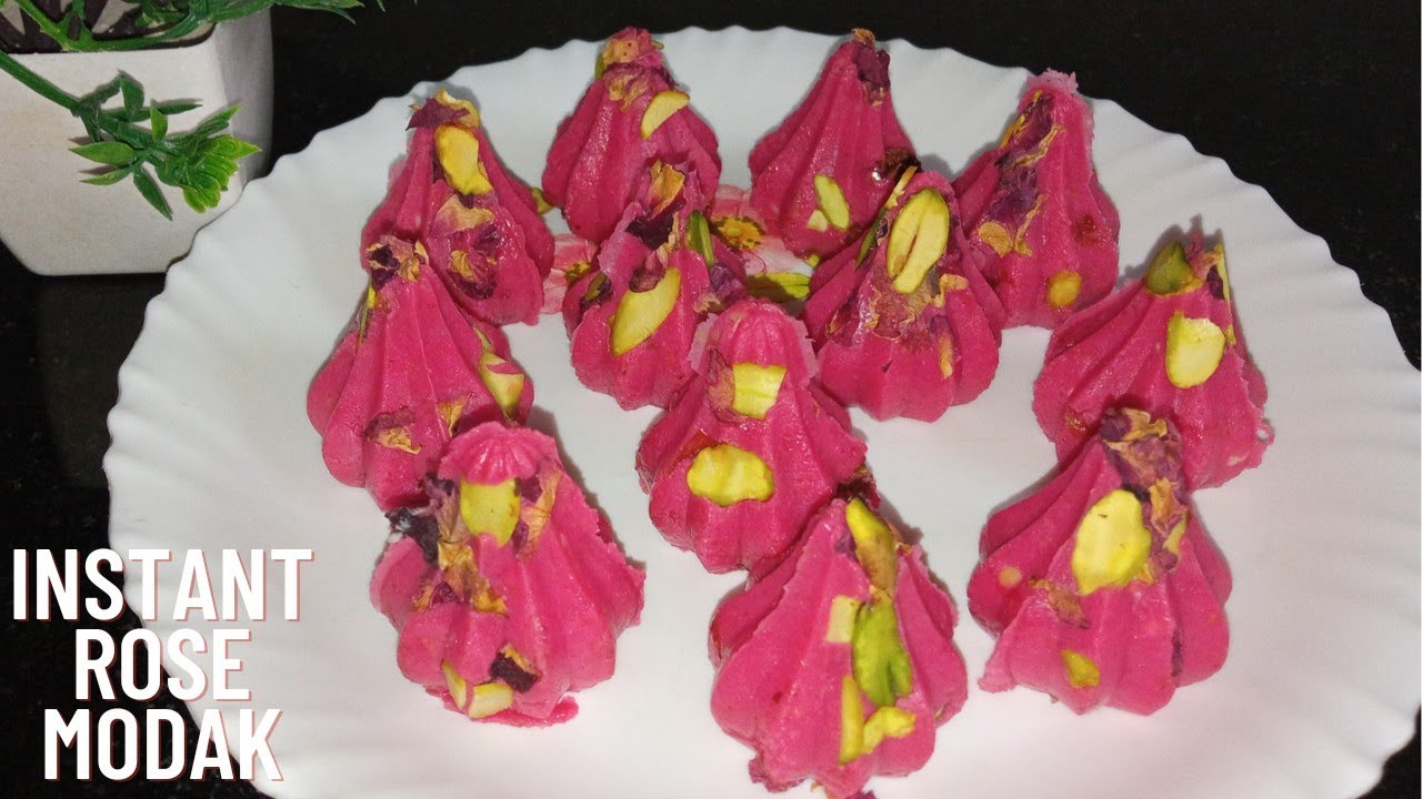 How to make rose coconut modak|instant modak recipe|घर पर मोदक कैसे ...