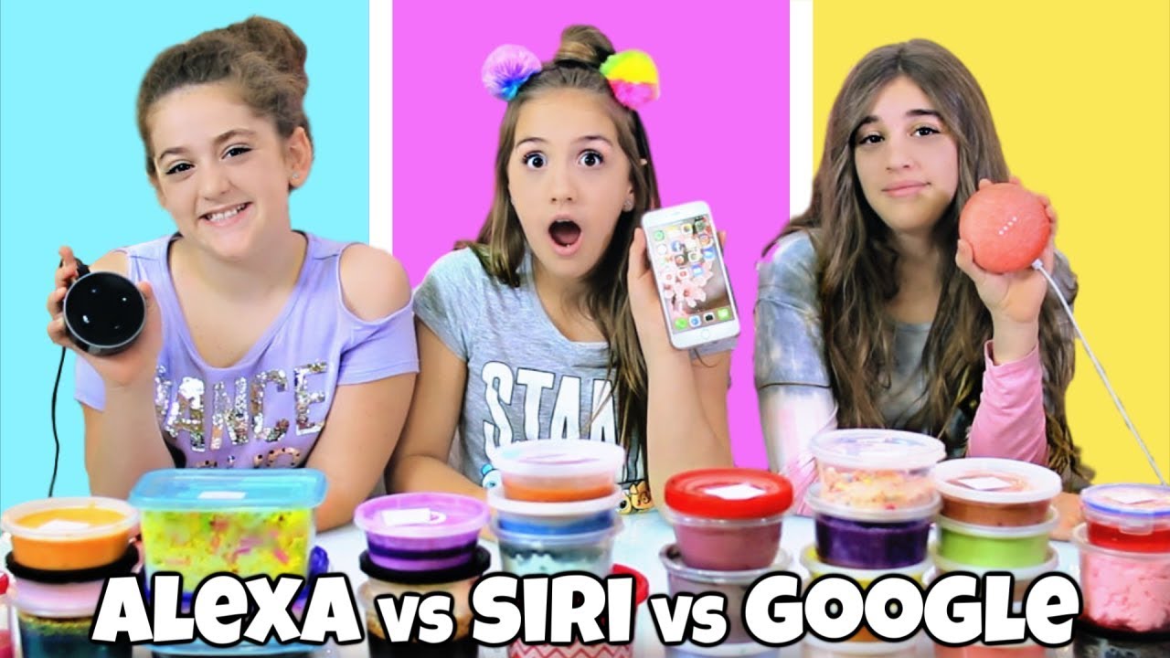 Siri vs. Google vs. Alexa Picks My Slime Ingredients! - YouTube