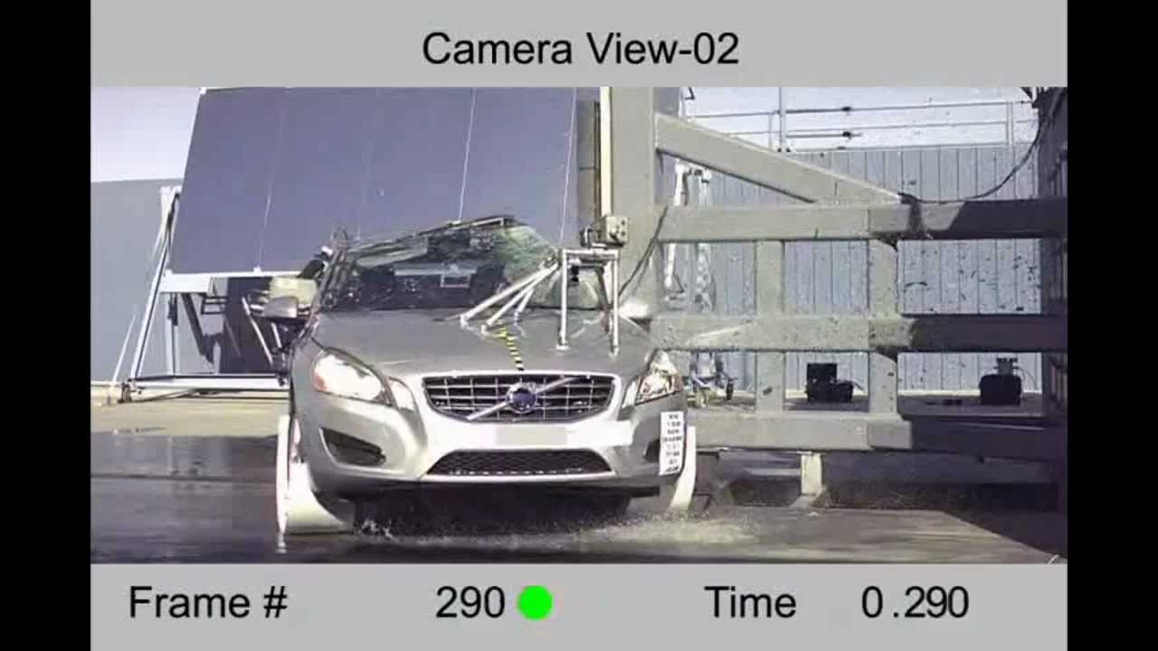 Volvo S60 | 2012 | Pole Crash Test | NHTSA | CrashNet1 - YouTube