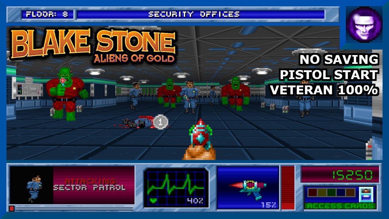 Blake Stone Aliens of Gold Veteran 100% M1F8: "Security Offices" - YouTube
