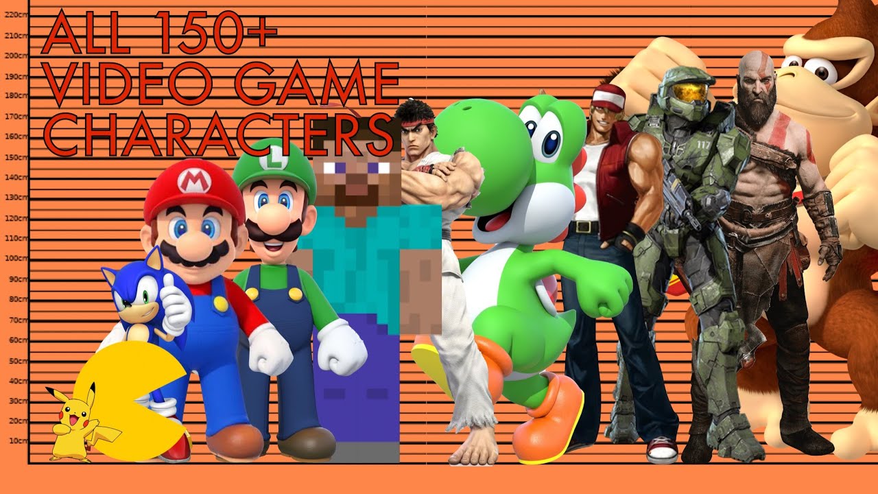 All 150+ Video Game Characters Size Comparison (ft @KKData) - YouTube