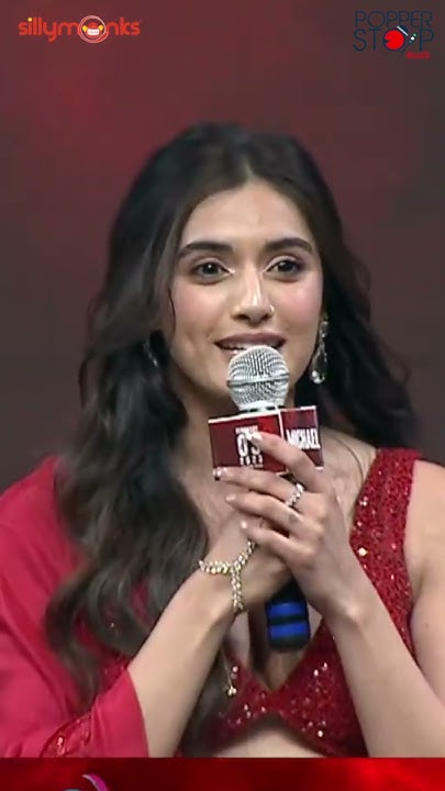 Actress Divyansha Kaushik Speech at #Michael Pre Release Event | Popper Stop Telugu - YouTube
