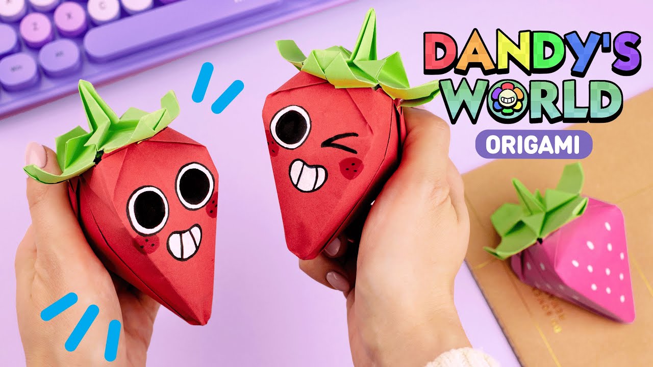 Оригами Клубника Сквиши из бумаги | Dandy's World Sprout | Origami ...