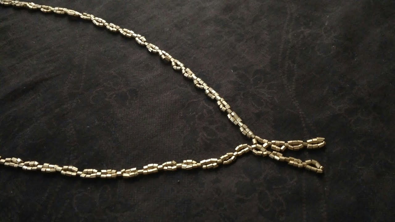 Beads jewelry making//golden beaded wheat chain making tutorial for ...