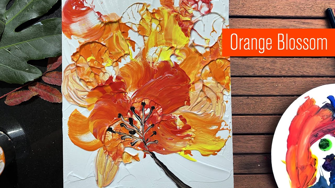 Orange Blossom | Easy acrylic painting - YouTube