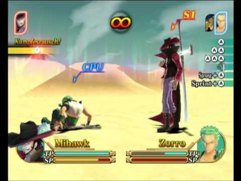 One Piece Unlimited Cruise 2 - VS Mode (Mihawk vs Zorro und Ecki) - YouTube