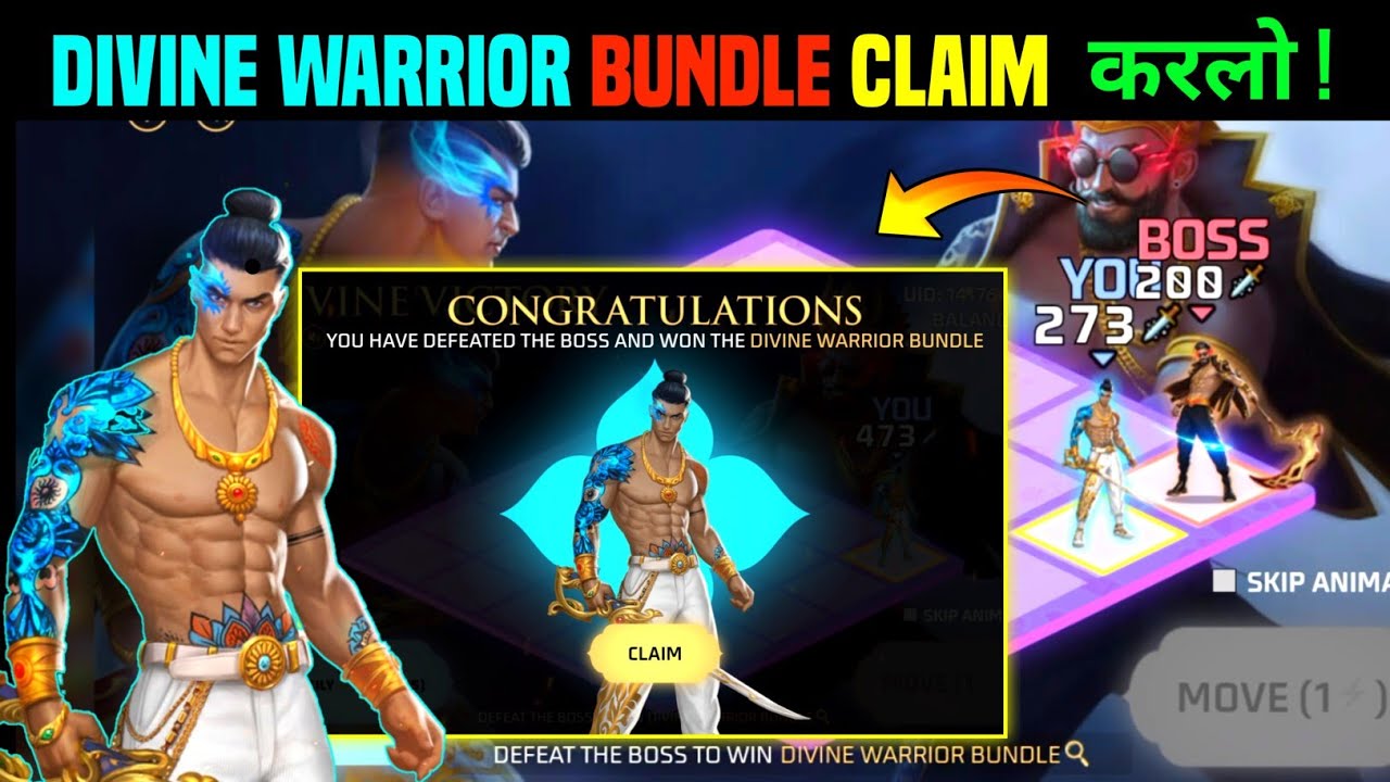 CLAIMING DIVINE WARRIOR BUNDLE FREE FIRE || FREE FIRE DIWALI EVENT | DIVINE VICTORY EVENT FREE ...