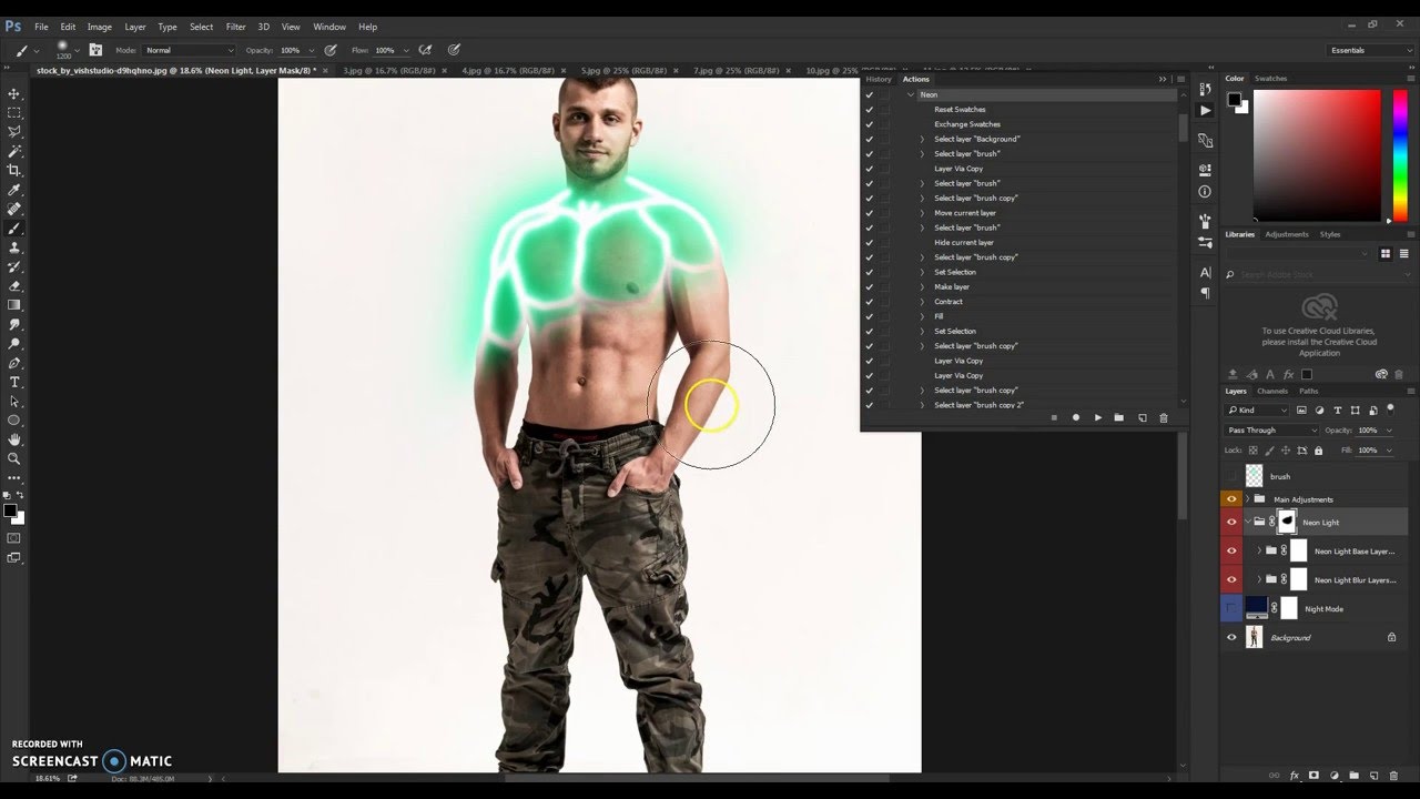 Neon Photoshop Action Tutorial - Neon Creator Action - YouTube