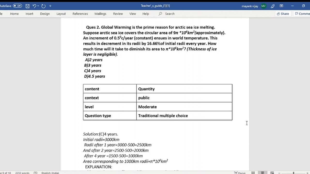 PISA: Sample Question and Criterion - YouTube
